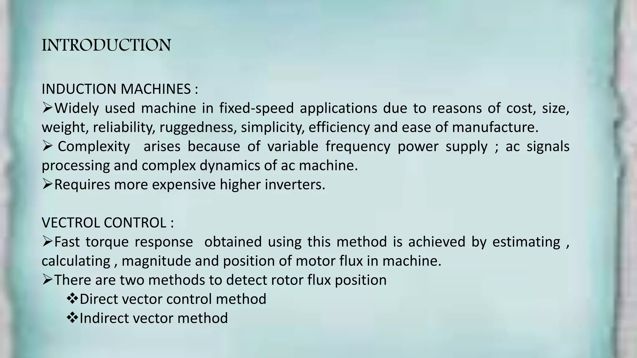 vector control of induction motor | PPTX