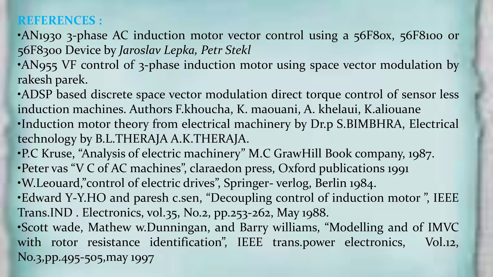 vector control of induction motor | PPTX