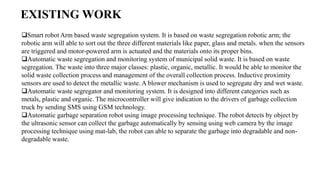 AUTOMATIC WASTE SEGERATION ROBOT BY USING IOT | PPTX
