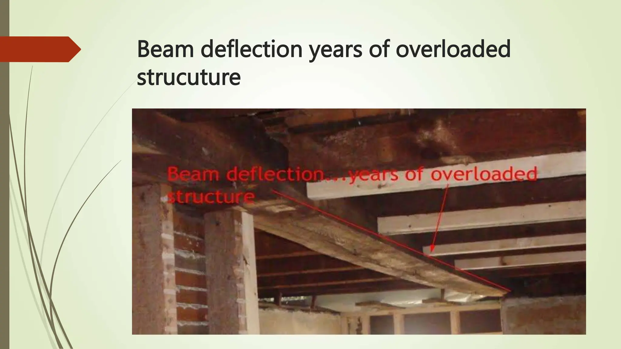 photograaph of structural members having excessive deflection. | PPT