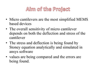 Micro Cantilevers using ansys | PPT