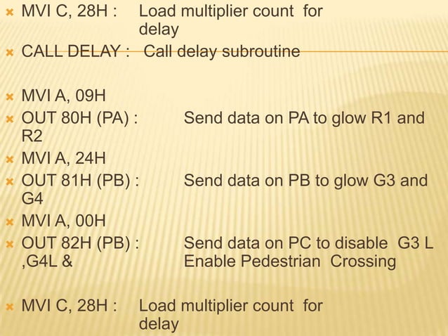 TRAFFIC LIGHT CONTROL SYSTEM USING 8085 MICROPROCESSOR | PPTX