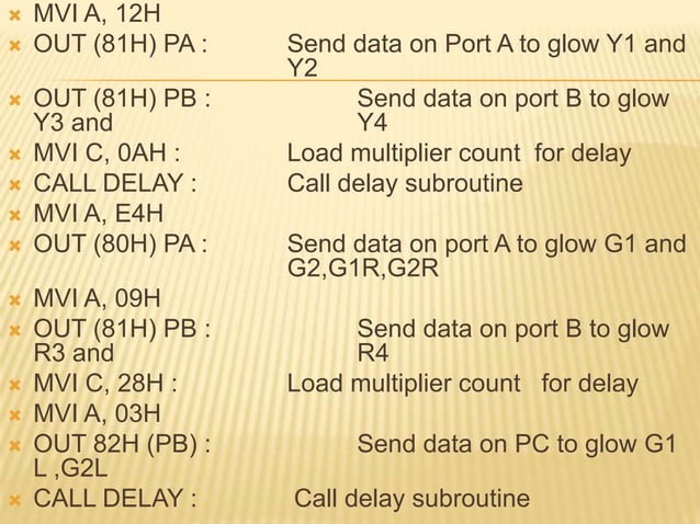 TRAFFIC LIGHT CONTROL SYSTEM USING 8085 MICROPROCESSOR | PPTX