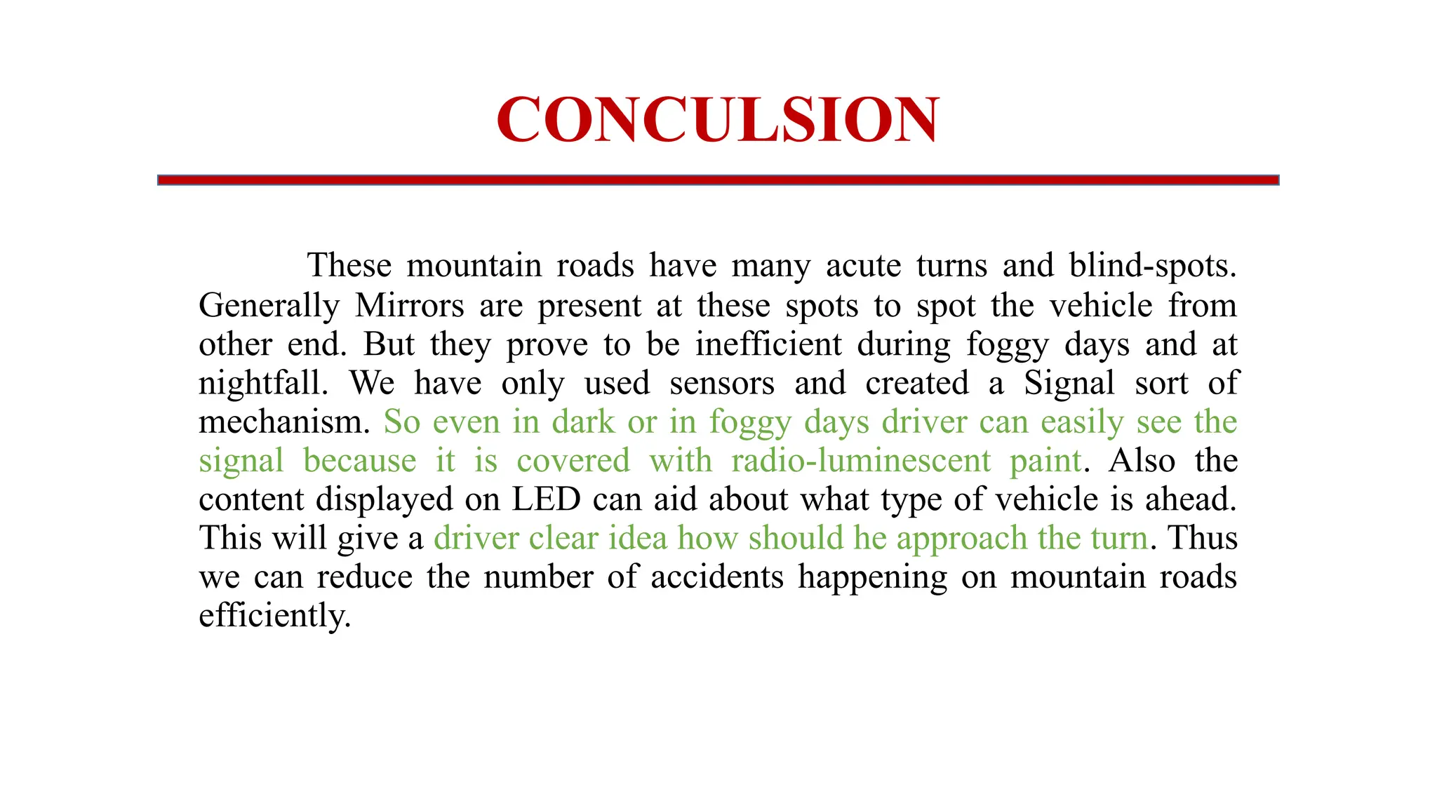 Smart road safety and vehicle accident pevention syatem for mountain ...
