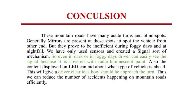 Smart road safety and vehicle accident pevention syatem for mountain ...