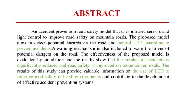 Smart road safety and vehicle accident pevention syatem for mountain ...