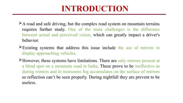 Smart road safety and vehicle accident pevention syatem for mountain ...