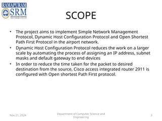 end to end packet flow in an airport network using cisco packet tracer ...