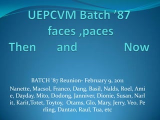 Batch ‘87 faces | PPT