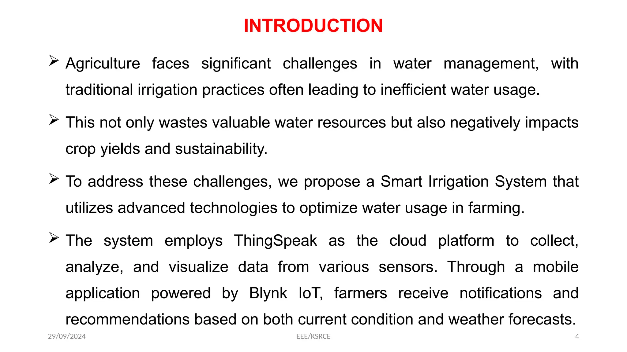 Mini project of smart irrigation system for precious farming | PPTX