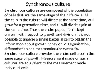 Batch cont. synchro cultures te clas1.ppt | Biological Sciences | Science