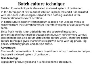 Batch cont. synchro cultures te clas1.ppt | Biological Sciences | Science