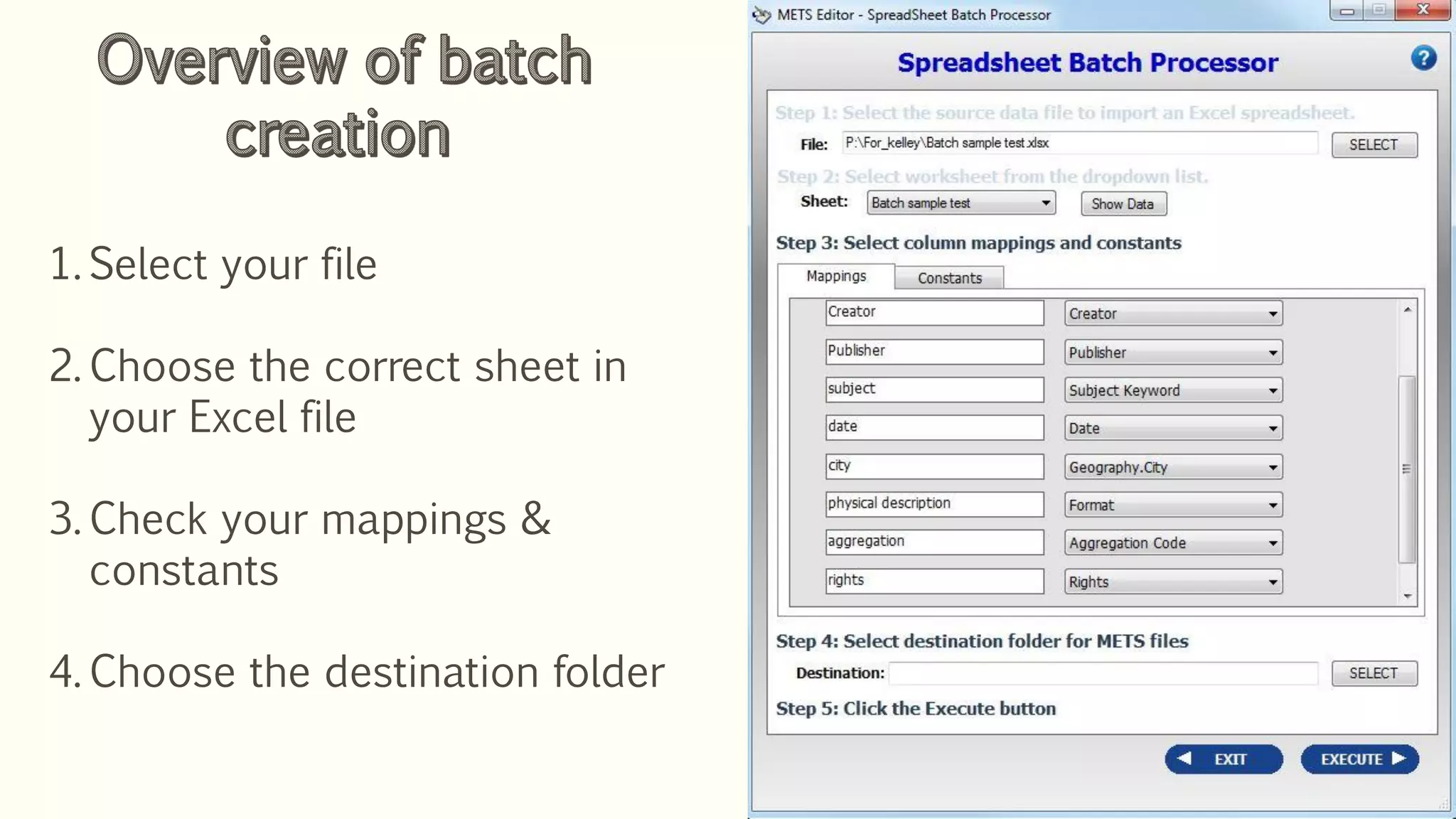 Batch creation of METS files | PPT