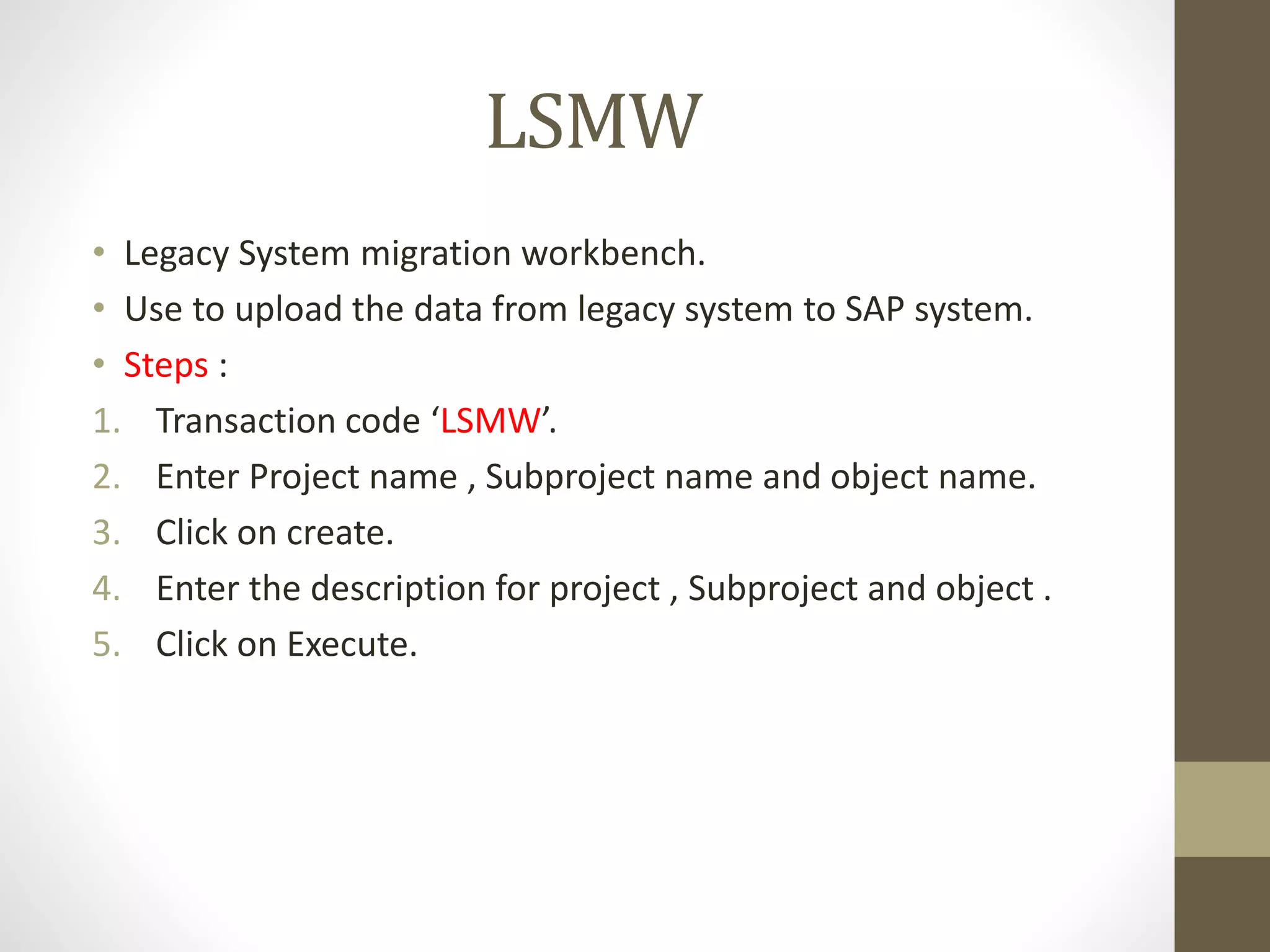 Sap Batch Data Communication Ppt