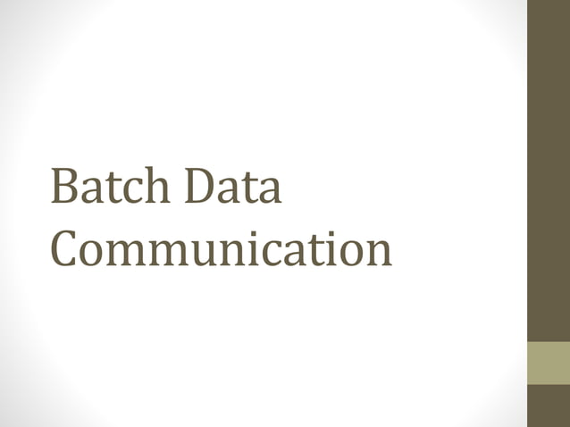 Sap Batch Data Communication Ppt