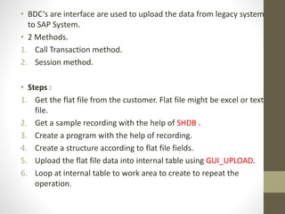 SAP Batch data communication | PPTX | Databases | Computer Software and Applications