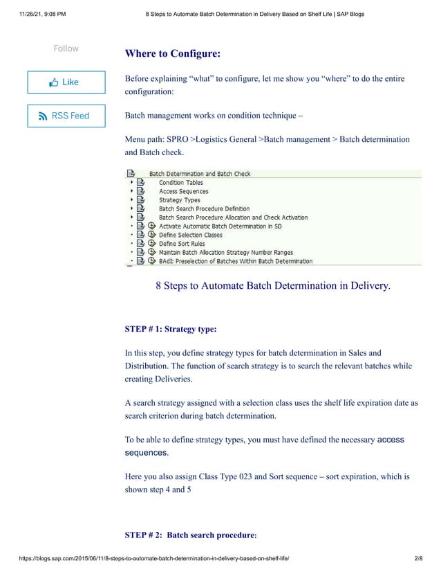 Batch determination | PDF