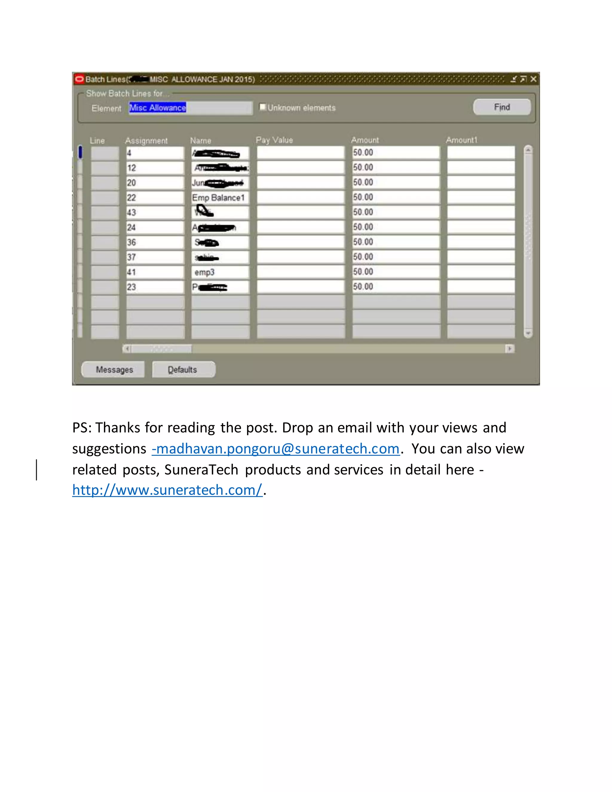 Batch element entry BEE | DOCX