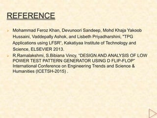 Low power and efficiency test pattern generator | PPT