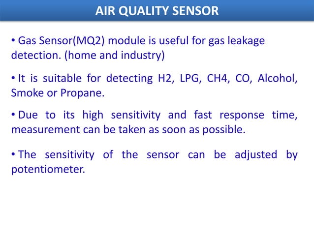 IOT based air quality and monitoring by using arduino | PPTX | Indoor Environmental Quality ...