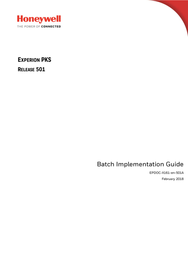 Batch implementation guide experion pks release 501 (honeywell) | PDF ...