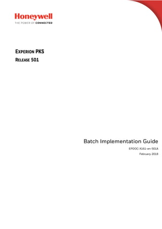 Batch implementation guide experion pks release 501 (honeywell) | PDF