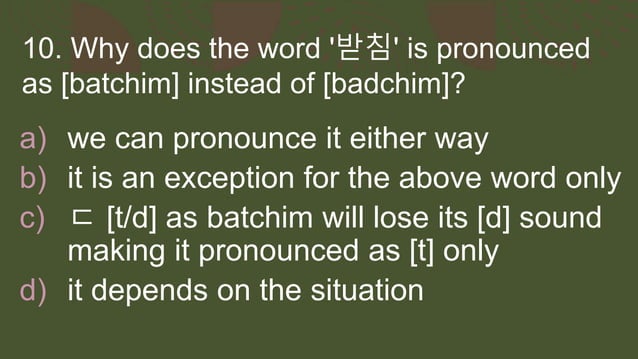 BATCHIM PRACTICE 2 in KOREAN Hangul Subj | PPT