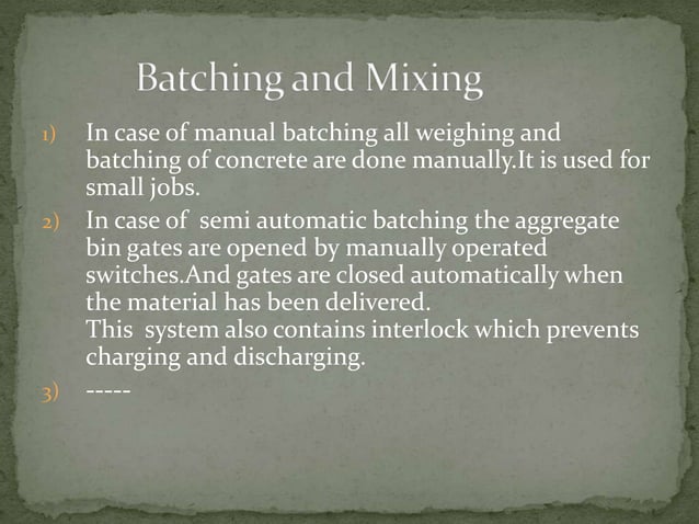 Batching and mixing | PPTX
