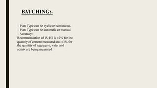 Batching plant PPT for civil engineering presentation | PPTX