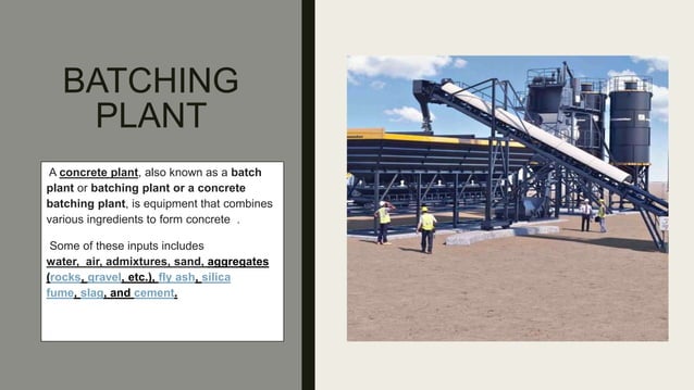 Batching plant PPT for civil engineering presentation | PPTX | Civil ...