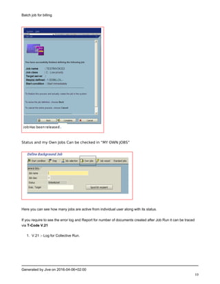 Batch job schedule | PDF