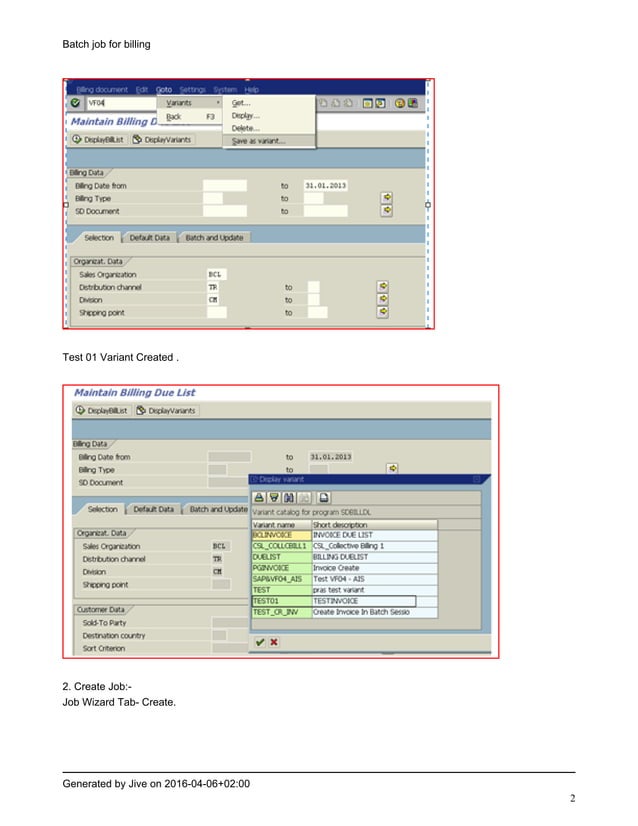 Batch job schedule | PDF
