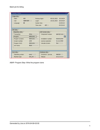 Batch job schedule | PDF