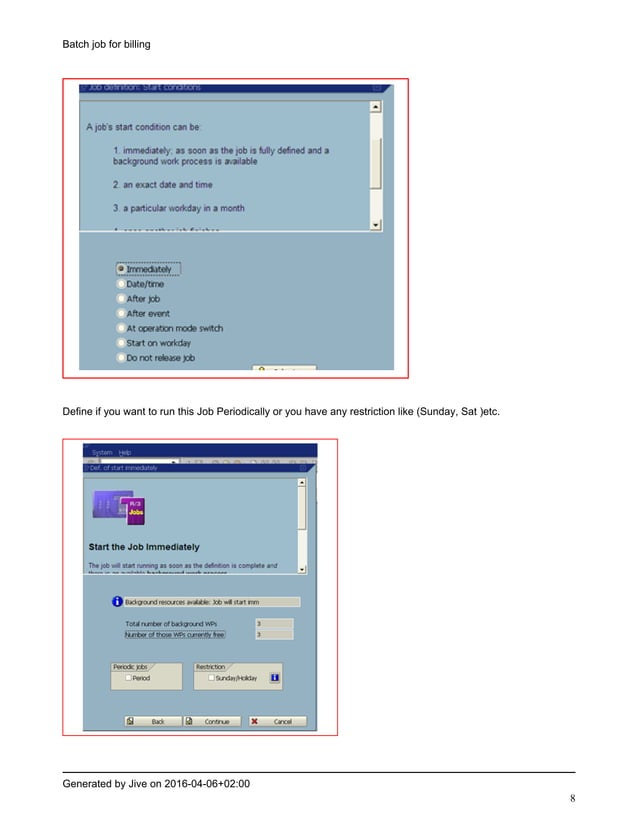 Batch job schedule | PDF