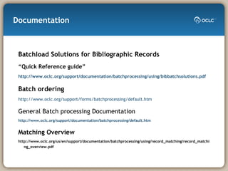 Batchloading Presentation | PPT