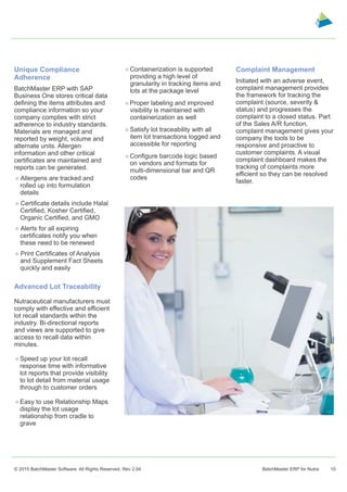 BatchMaster ERP - Nutraceuticals | PDF