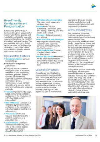 BatchMaster ERP - Nutraceuticals | PDF