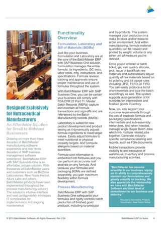 BatchMaster ERP - Nutraceuticals | PDF