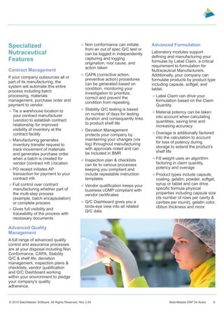 BatchMaster ERP - Nutraceuticals | PDF