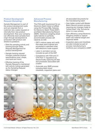 BatchMaster ERP - Nutraceuticals | PDF