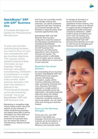 BatchMaster ERP - Pharmaceuticals | PDF