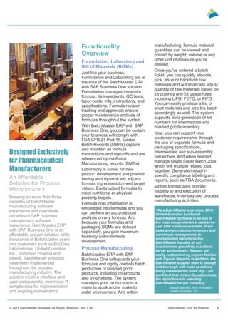 BatchMaster ERP - Pharmaceuticals | PDF