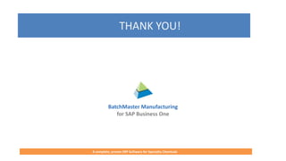 BatchMaster for Specialty Chemicals | PPT