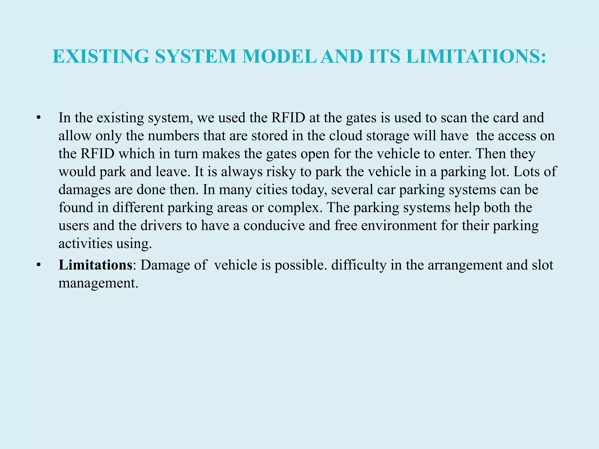 IOT Based Smart Parking and Damage Detection Using RFID | PPT