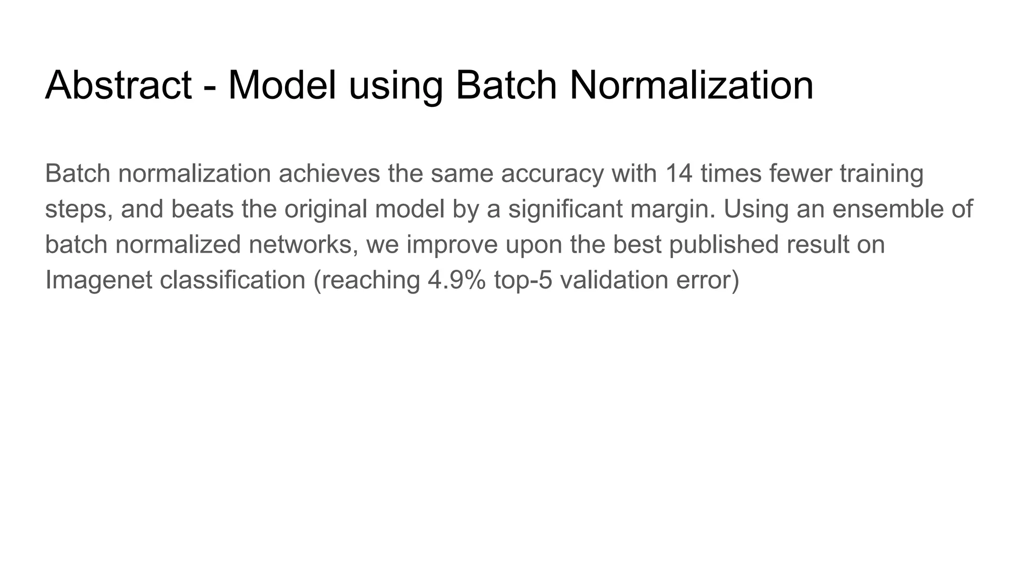Batch normalization paper review | PDF