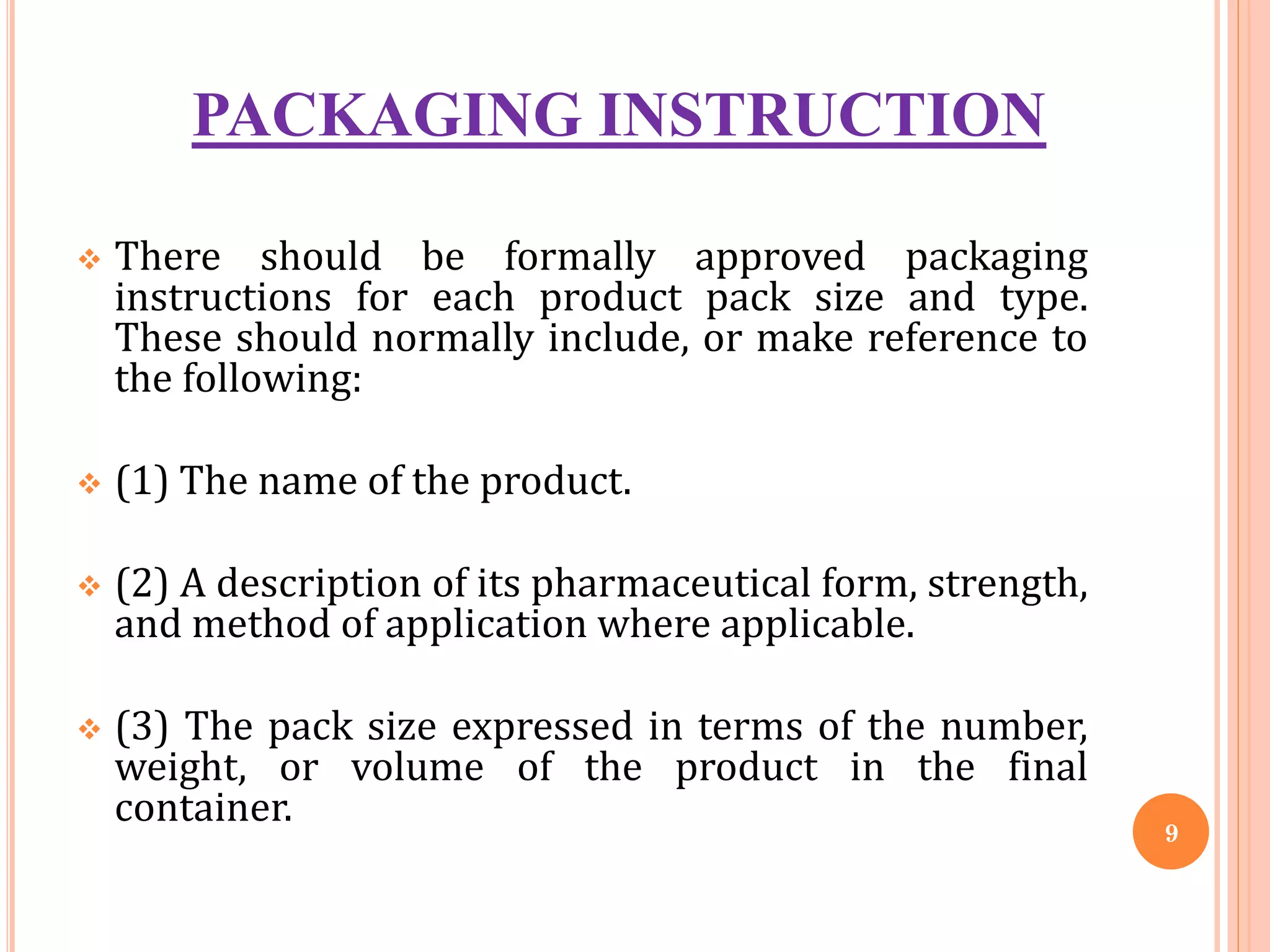 Batch packaging record for sterile water for injection | PPTX