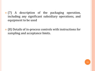Batch packaging record for sterile water for injection | PPTX