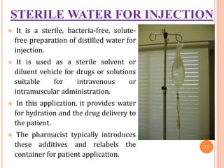 Batch packaging record for sterile water for injection | PPTX