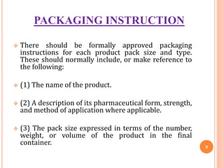 Batch packaging record for sterile water for injection | PPTX