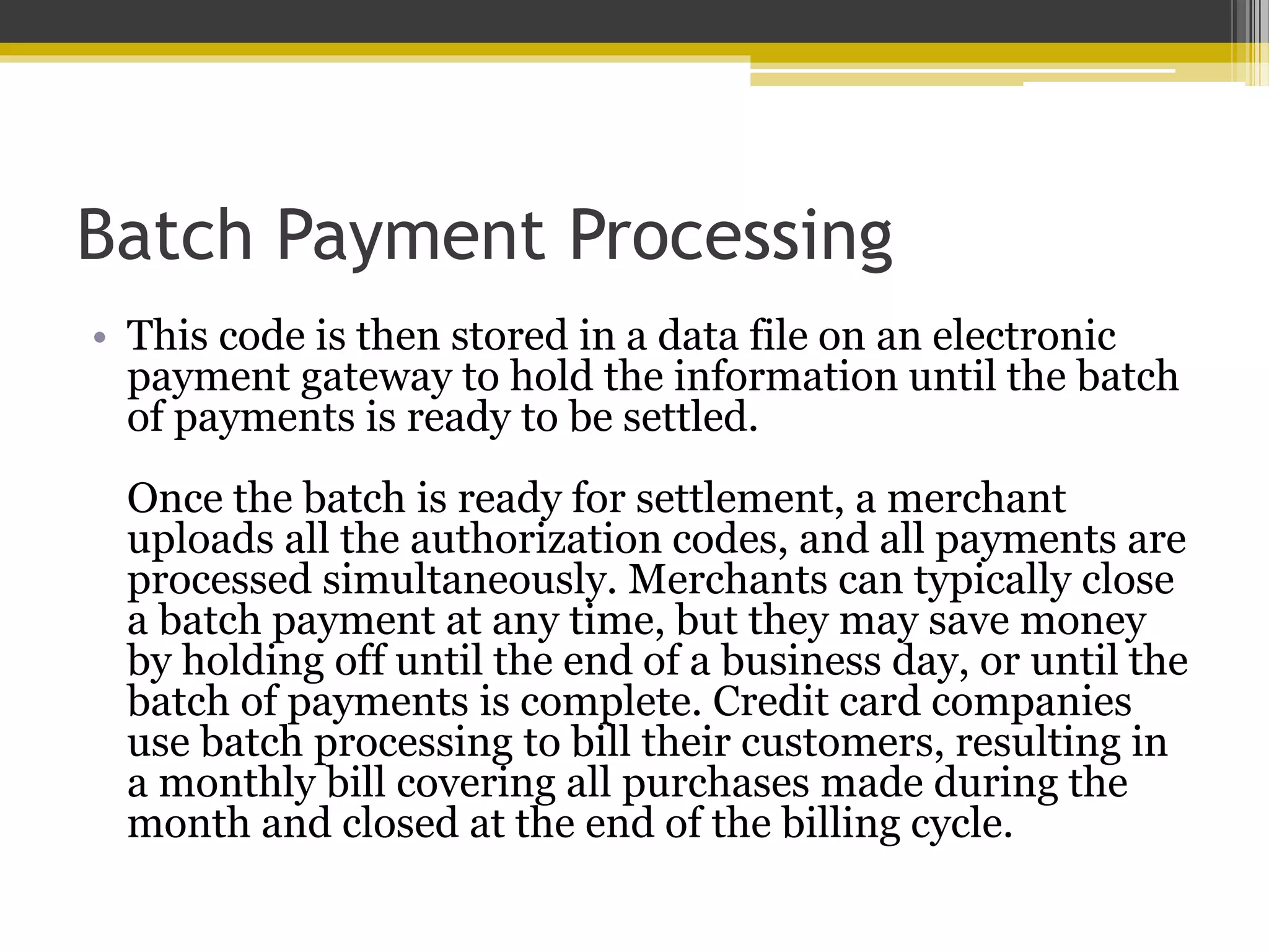 Batch Payment Processing | PPTX